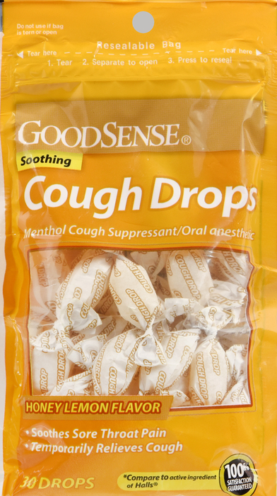 Good Sense Cough Drops Honey Lemon 30 Count