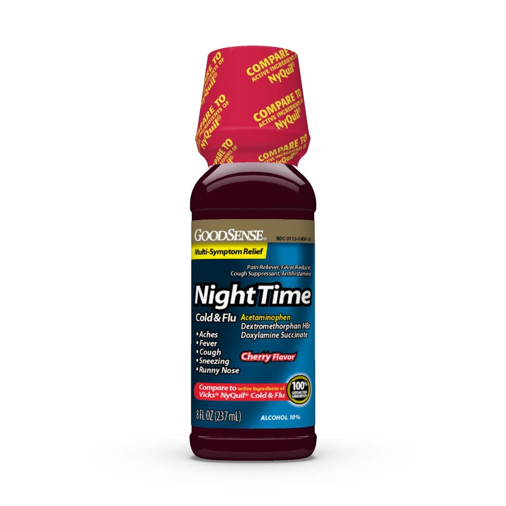 Good Sense Night Time Cold & Flu Multi Symptom Cherry 8 oz