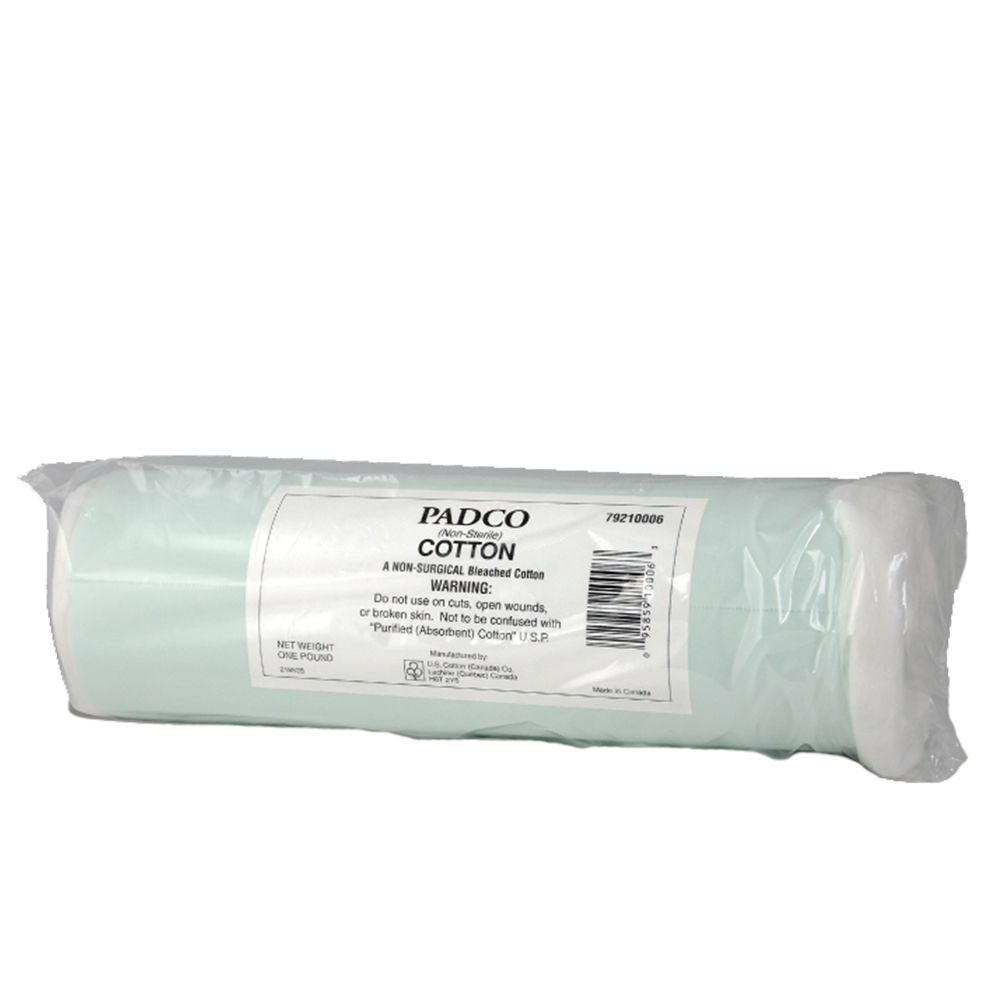 U.S. Cotton Padco Non- Sterile Bleached Cotton Roll 1 Lb