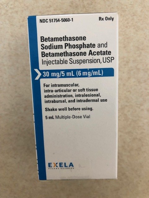 Rx Item-Betamethasone Acetate-Betamethasone 6mg/ml Vial 5ml by Exela Pharma