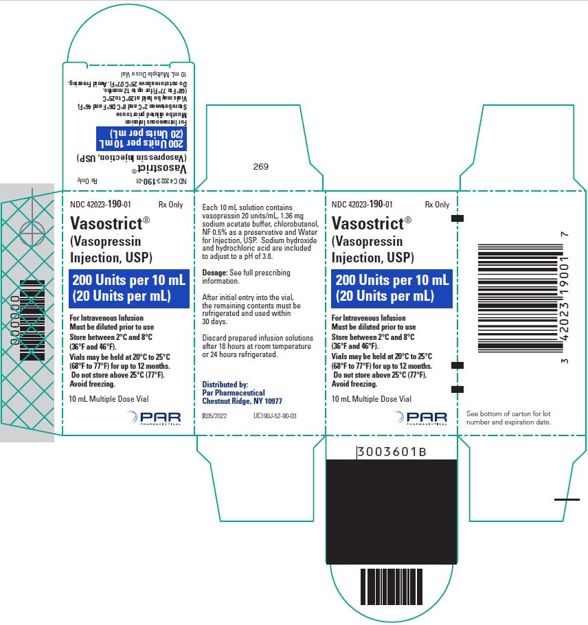 Rx Item-Vasostrict PF 200 Unit Vial 10ml By Par Pharma
