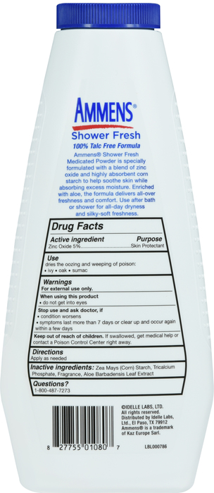 Ammens Shower Fresh Medicated Powder Talc Free Original - 11 oz
