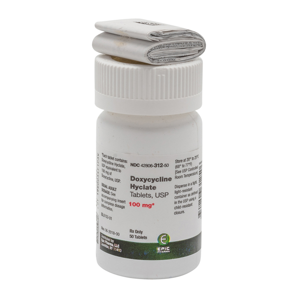 Rx Item-Doxycycline Hyclate 100mg Tab 500 By EPIC Pharma Gen Vibratab