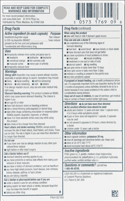 Case of 24-ADVIL LIQUI-GELS MINI VIAL 12X8CT by Pfizer