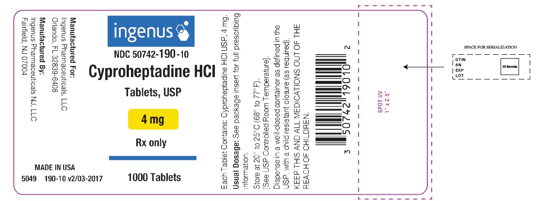 Rx Item-Cyproheptadine 4Mg Tab 1000 By Ingenius Pharma Gen Periactin ...