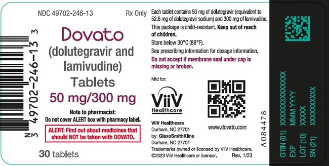 Rx Item-Dovato dolutegravir sodium/lamivudine 50MG-300MG Tab 30 by VIIV