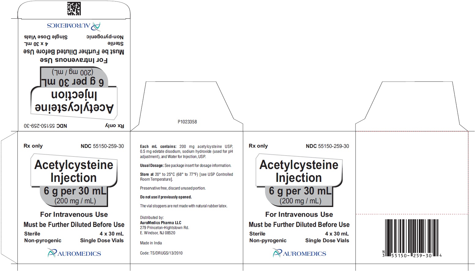 Rx Item-Acetylcysteine 20% 6GM 4X30 ML Single Dose Vial by A