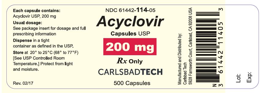 Rx Item-Acyclovir Gen Zovirax 200MG 500 CAP by Carlsbad Tech