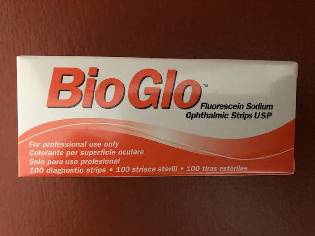 Rx Item-Bioglo Fluorescein sodium 1mg Strips box of 100 by Hub Pharma