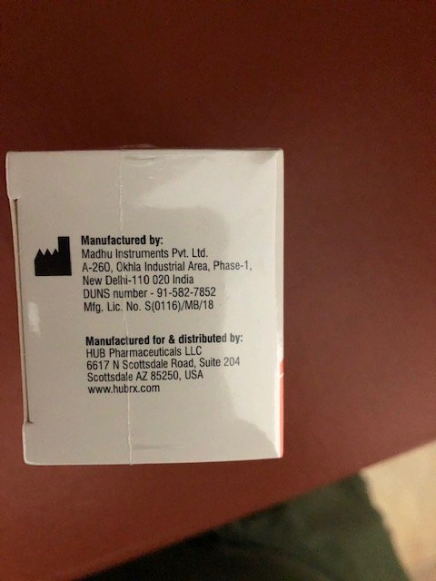 Rx Item-Bioglo Fluorescein sodium 1mg Strips box of 100 by Hub Pharma