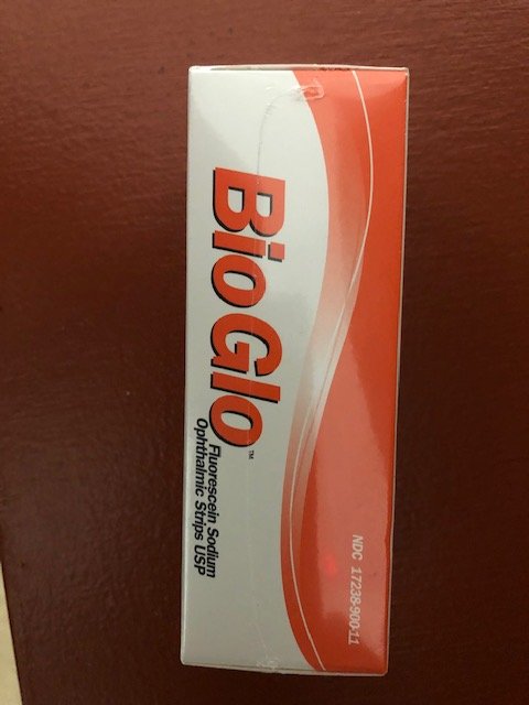 Rx Item-Bioglo Fluorescein sodium 1mg Strips box of 100 by Hub Pharma