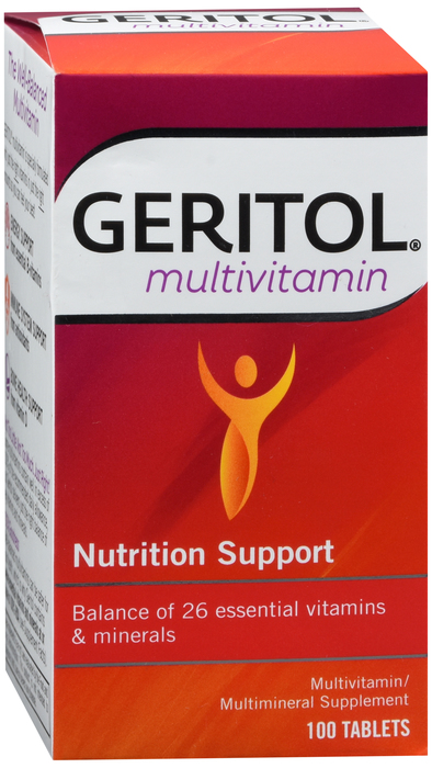 Geritol Multivitamin Nutrition Support Tablets 100ct Case of 12