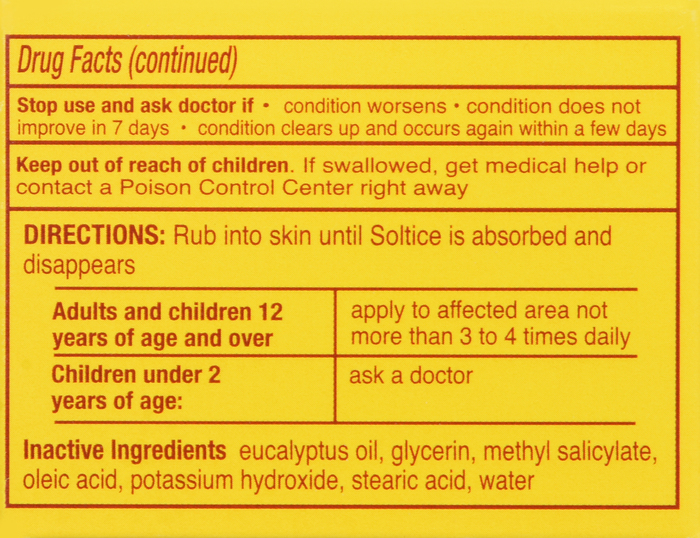 Soltice Quick Rub Cream 1 33 oz by Oakhurst