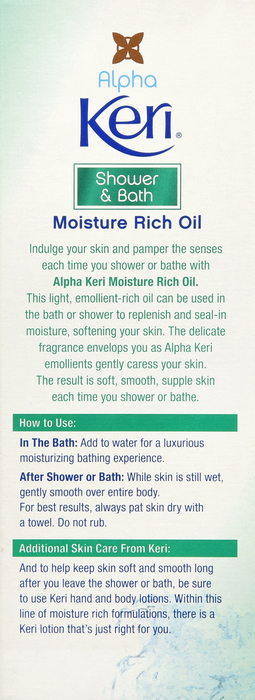 Alpha Keri Shower And Bath Moisture Rich Oil 8 Oz Case Of 24