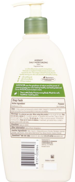 Case Of 12-Aveeno Daily Moisturizing Lotion Pump 18oz By J&J Consumer