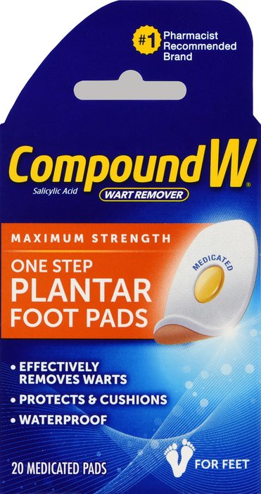 Compound W One Step Pad For Feet 20 Count Case Of 12 By Medtech