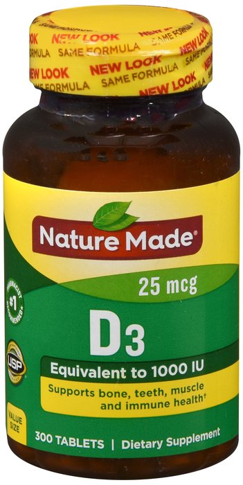 Case of 12-Nature Made Vit D-3 1000 Unit Tab 300 By Pharmavite Pha