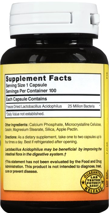 Case of 12-N/B Acidophil Cap 100 By National Vitamin Co