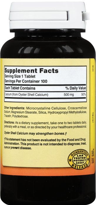 Case of 12-Calcium Oyster 500mg Tab 100 Count Nature's Blend By Na