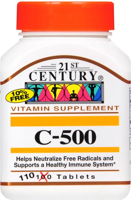 Case of 24-Vit C 500 mg Tab 110 By 21st Century Nutritional Prod/G