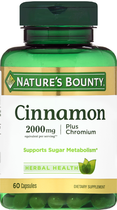 Cinnamon+Chromium 2000mg Cap 60 Count Nat Bnty