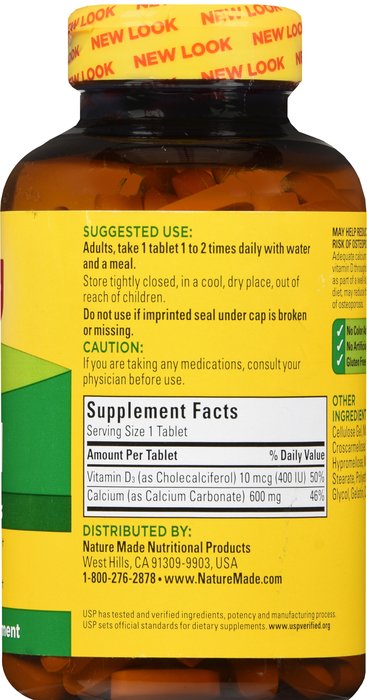 Case of 12-Nature Made Calcium + D Softgel Tablet 100 Count By Pha