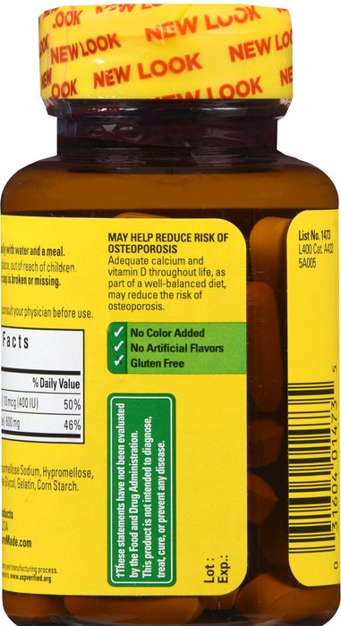 Case of 24-Nature Made Calcium +D 600 Mg-400 Tab 60 By Pharmavite