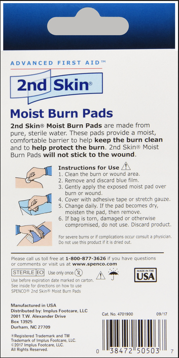 Case of 12-2Nd Skin Moist Burn Pad Medium 4 Count