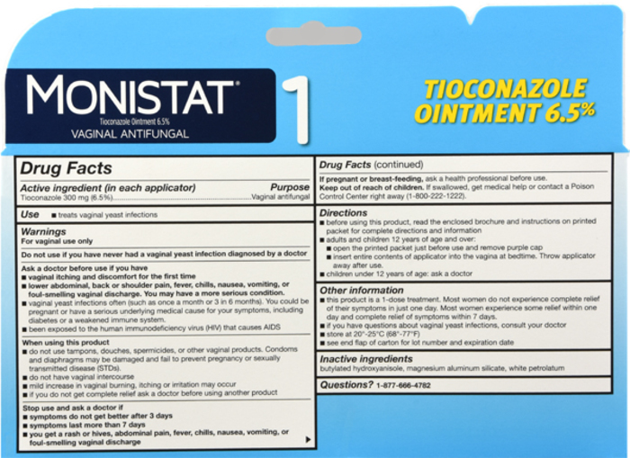 Monistat 1 Miconazole Ointmnt Prefilled Appl 0.16 Oz