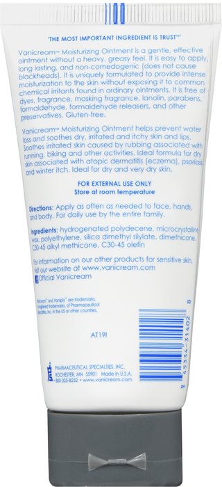 Vanicream Moisturizing Oint Tube 2.5Oz By Pharmaceutical Spec Inc