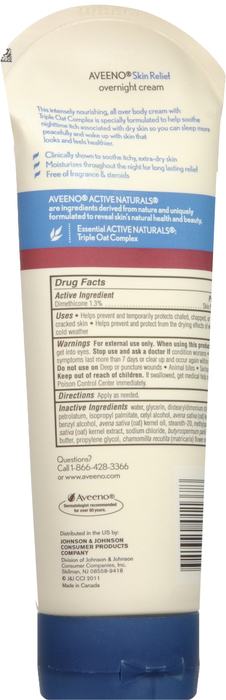Aveeno Cream Overnight Intense Moisture Skin Relief 7.3Oz By J&J ...