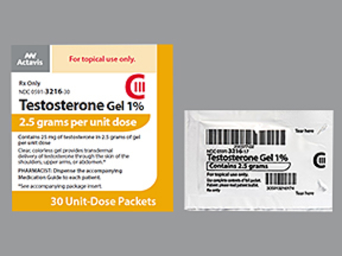 DEA- Cl3-Testosterone 1% 30X2.5 GM GEL by Teva Pharma USA -D