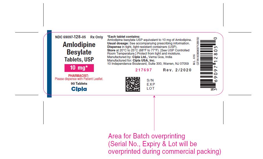 Rx Item-Amlodipine Besylate 10MG 90 Tab by Cipla Pharma USA