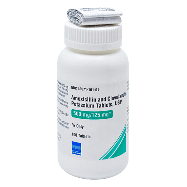 Rx Item-Amoxicillin-Clavulanate Potassium 500-125 MG 100 Tab by Micro ...