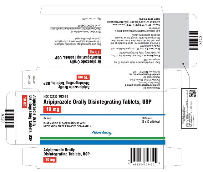 Rx Item-Aripiprazole 10MG OD 30 Tab by Alembic Pharma USA Gen Abilify