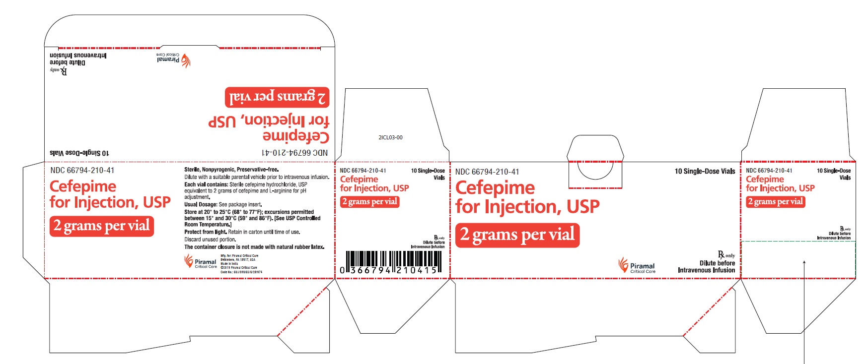 Rx Item-Cefepime 2GM 10 Single Dose Vial by Piramal Critical Care ...