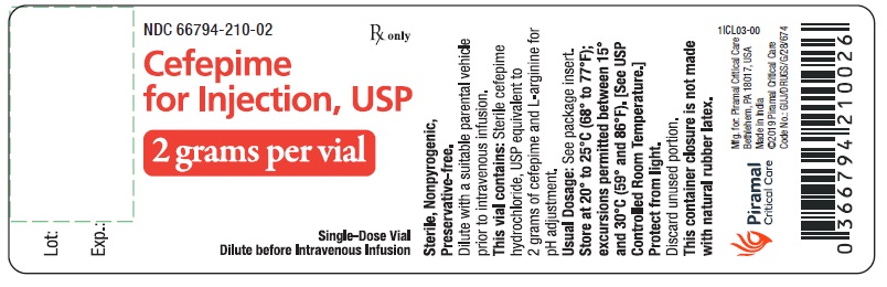 Rx Item-Cefepime 2GM 10 Single Dose Vial by Piramal Critical Care ...