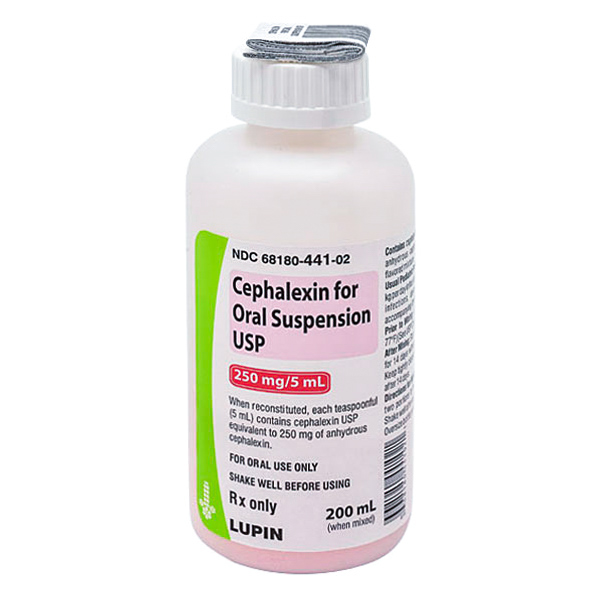 Rx Item-Cephalexin 250MG-5ML 200 ML Ssp by Lupin Pharma USA Generic Keflex