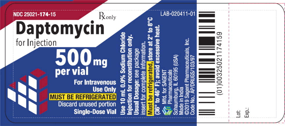 Rx Item-Daptomycin 500MG SDV Gen Cubicin KEEP REFRIG- by Sagent Pharma USA