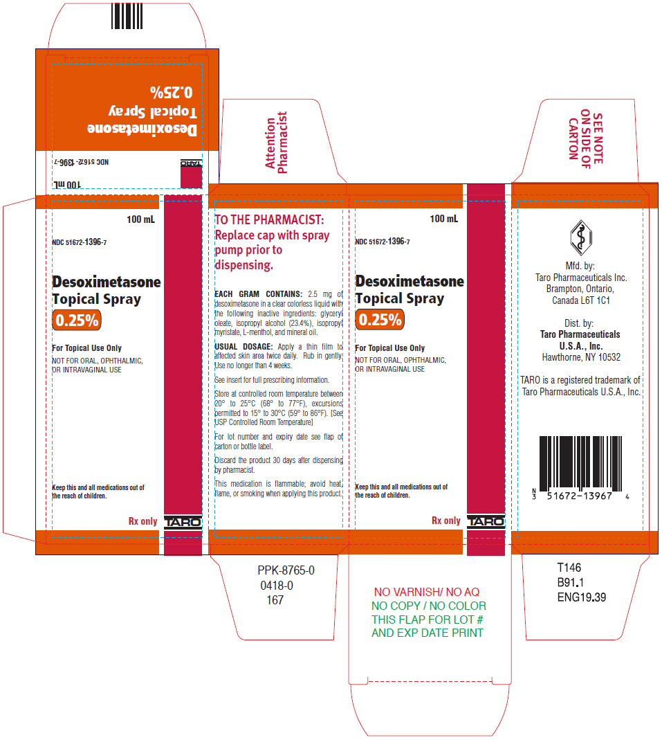 Rx Item-Desoximetasone 0.25% 100 ML Spray by Taro Gen Topicort Exp 6/23