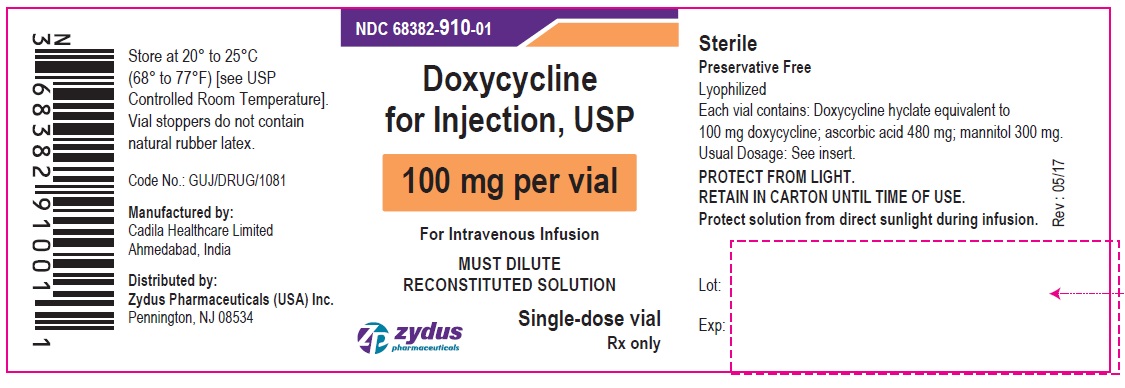 Rx Item-Doxycycline 100MG 10 Single Dose Vial by Zydus Pharma USA