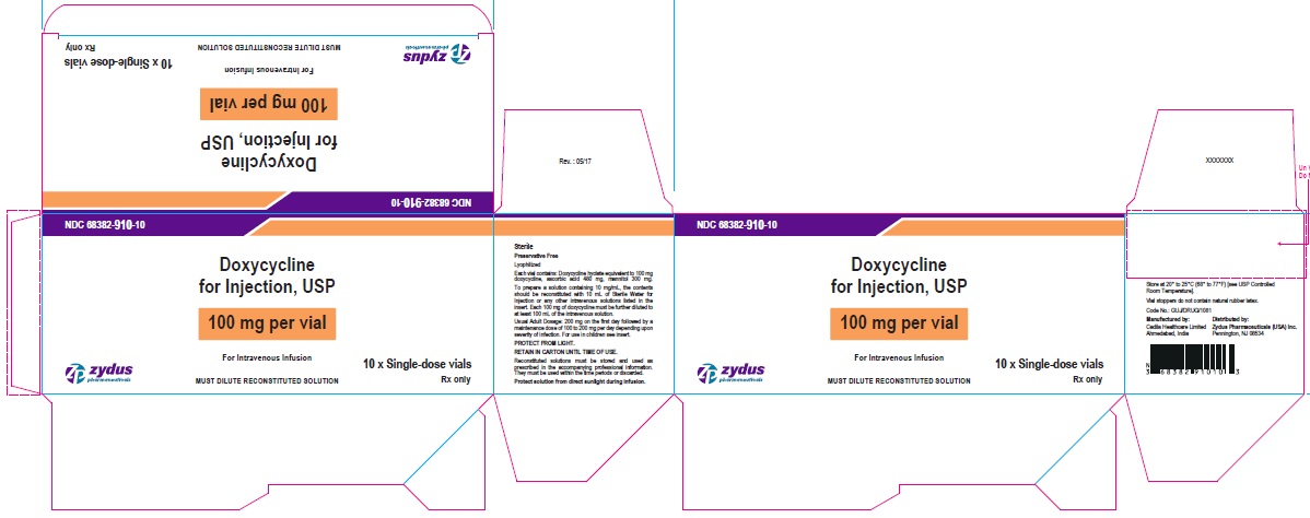 Rx Item-Doxycycline 100MG 10 Single Dose Vial by Zydus Pharma USA