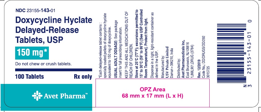 Rx Item-Doxycycline 150MG DR 100 Tab by Heritage Pharma USA Gen Doryx