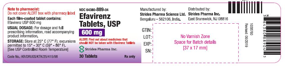 Rx Item-Efavirenz 600MG 30 Tab by Strides Pharma USA Gen Sus
