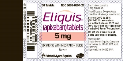 Rx Item-Eliquis 5MG apixaban 60 Tab by Bristol-Myers Squibb Pharma USA