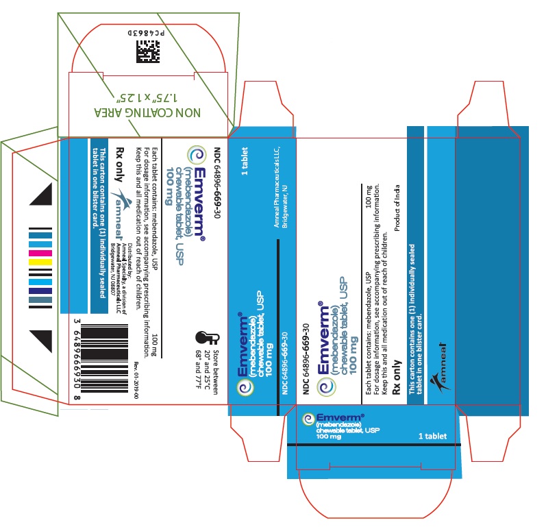 Rx Item-Emverm 100MG Mebendazole 1 Chewable Tab by Amneal