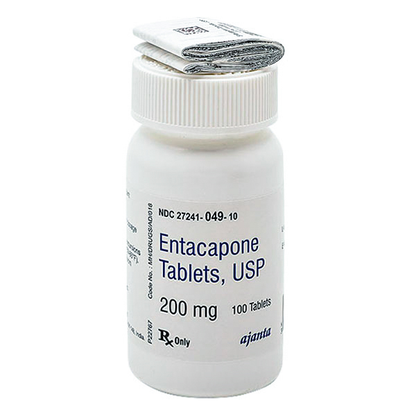 Rx Item-Entacapone 200MG 100 Tab by Ajanta Pharma USA Gen Comtan