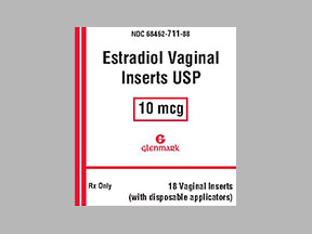 Rx Item-Estradiol 10MCG 18 Insert by Glenmark Pharma USA Gen Vagifem