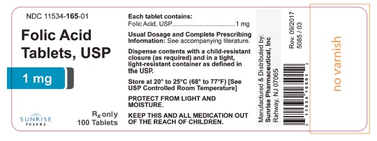 Rx Item-Folic Acid 1MG 1000 Tab by Sunrise Pharma USA
