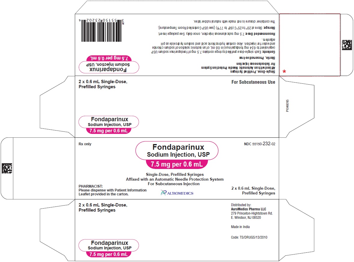 Rx Item-Fondaparinux 7.5MG 10X0.6 ML PFS by Auromedics Gen Arixtra Exp 9/23